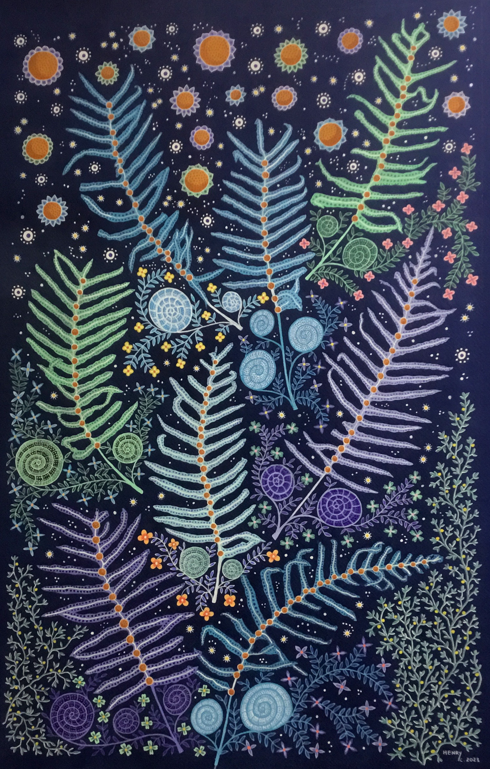 Fougères en fleurs – Christine Henry – Artiste